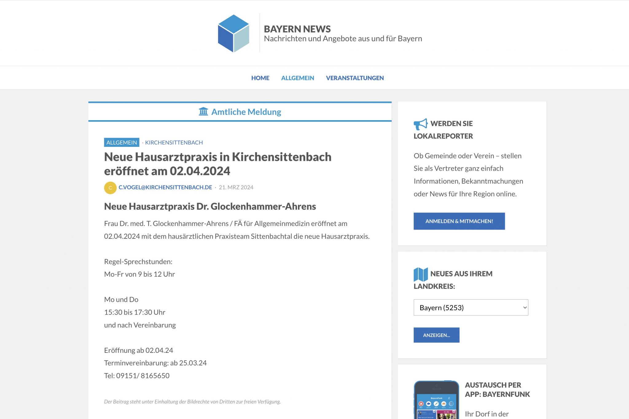 Hausärztliches Praxisteam Sittenbachtal – Webseite von Dr. med. Tatjana ...